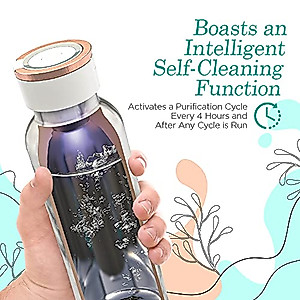 UVBRITE Beam Self-Cleaning UV Water Bottle - 24 Oz Insulated Stainless Steel Bottle - Rechargeable Sterilizing Bottle with Safety Lock Push Button Quick Purification for Safe Drinking Water Anywhere