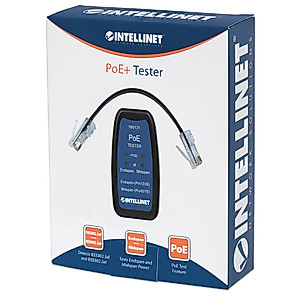 Intellinet RJ45 Poe+ Ethernet Tester – Cat6 Network Cable Checker for LAN Internet Ports, Tests Endspan Midspan Power, Detects IEEE802.3af and IEEE802.3at – 3 Yr Mfg Warranty - 780131