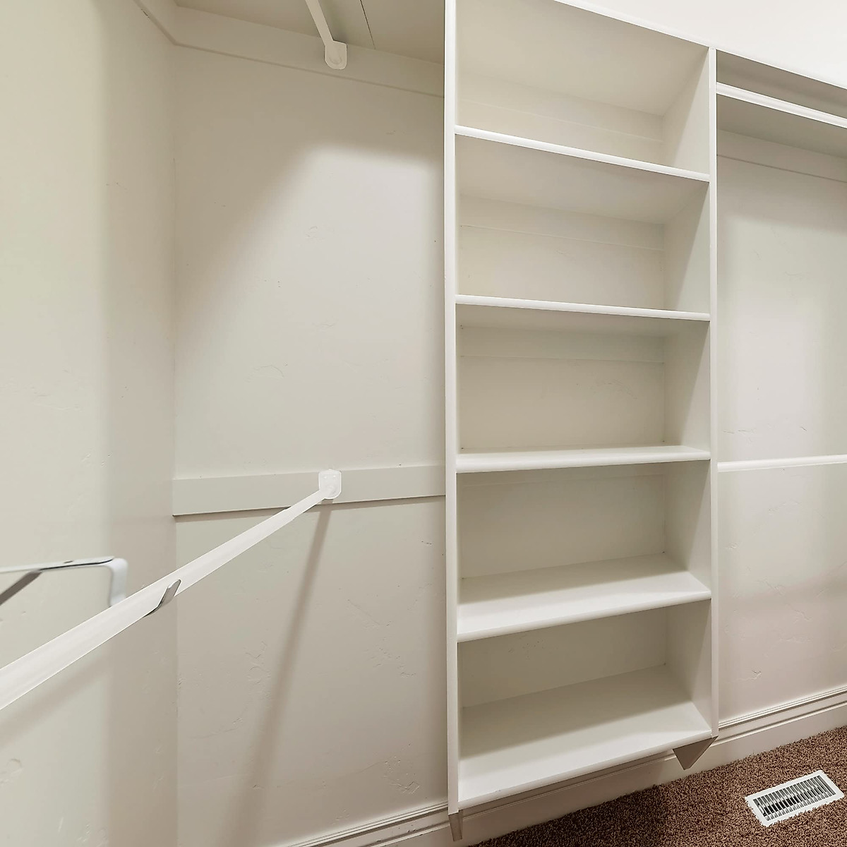 Design House 205823 Adjustable Hanging Closet Rod 30 48-Inch, White Finish, inch inch