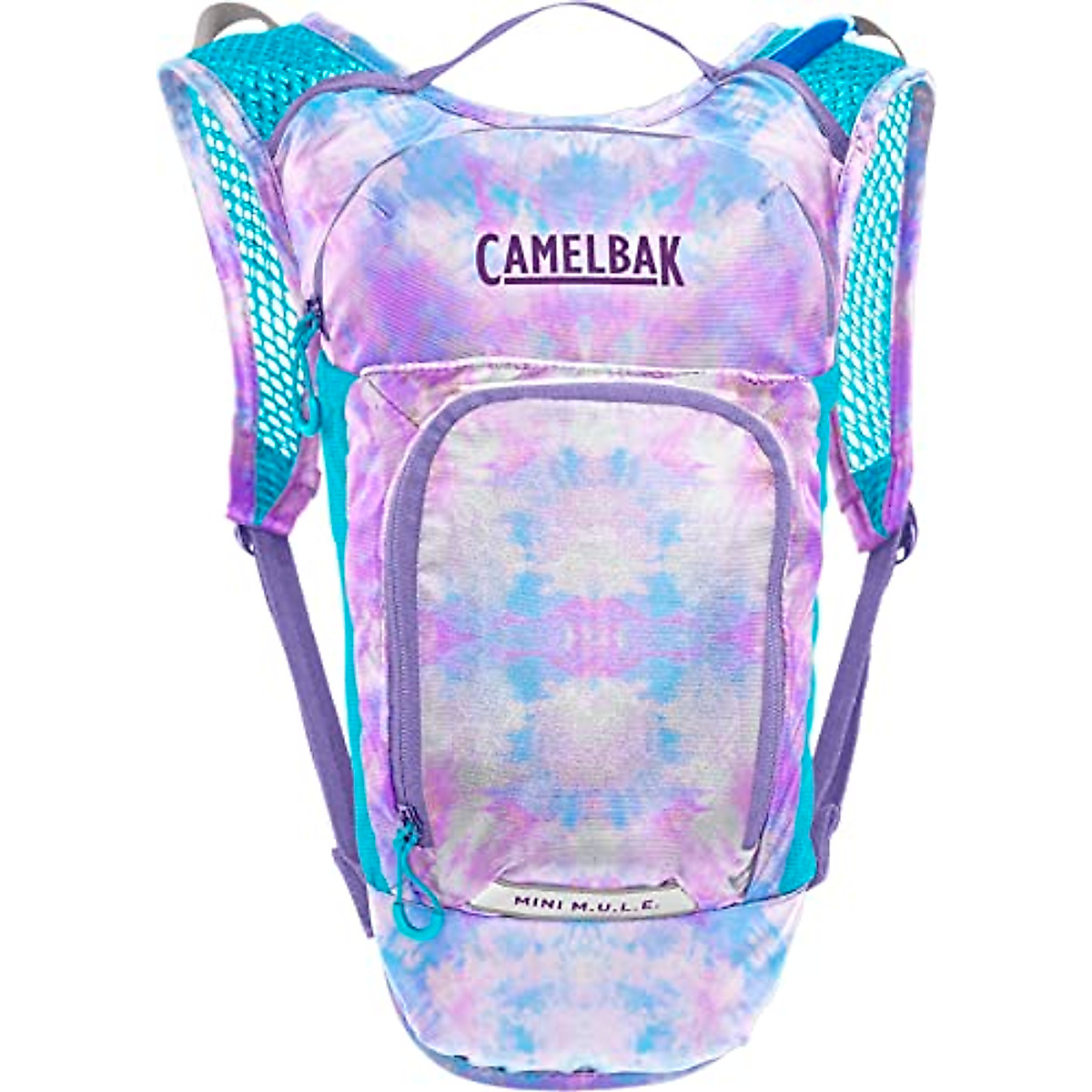 CamelBak Mini M.U.L.E. Kids Hydration Backpack for Hiking and Biking, 50 oz, Tie Dye/Pink