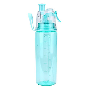 Plastic Water Bottle, 600ML Wide Mouth Portable Spray-Head Anti-Leak Water Bottle for Sports School Cycling Gym Yoga(Blue)