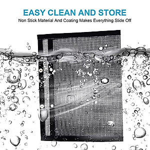 WOHLOPL Mesh Grill Bags - Reusable Non-Stick BBQ Mesh Grill Bags,Large Barbeque Bags for Grilling, Easy to Clean, 15.7 x 10.6 Inch (2 pcs)