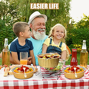 Tioncy 33 Pcs Large Disposable Chafing Dish Buffet Set Food Warmers Catering Supplies for Parties Including Chafing Wire Rack Stand Kit, Aluminum Water Pans, Food Pans, Serving Utensils