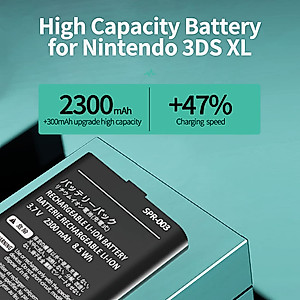 SPR-003 Battery,𝟐𝟎𝟐𝟰 𝐍𝐞𝐰 𝐔𝐩𝐠𝐫𝐚𝐝𝐞 Li-ion 0 Cycle battery for Nintendo 3DS XL New 3DS XL LL Game Console,2300mAh high capacity replacement Battery for Nintendo Switch Game Console SPR-003
