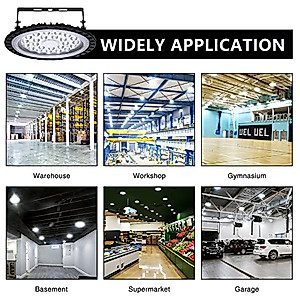 UFO LED High Bay Light 100W, High Bay LED Shop Lights, 10000LM 6000K Commercial Bay Lighting, IP65 Warehouse LED Lights Warehouse Area Light, UFO LED Light Indoor for Garage Workshop