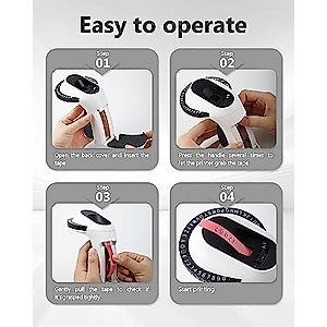 Zodzi Embossing Label Maker Machine with Tapes, Embosser Handheld Label Machine, Vintage Label Maker Embossed Labeler with 3 Rolls Emboss Tapes for Home DIY Crafting - Black