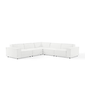 Modway Restore Upholstered Sectional Sofa, 5-Piece Set, White