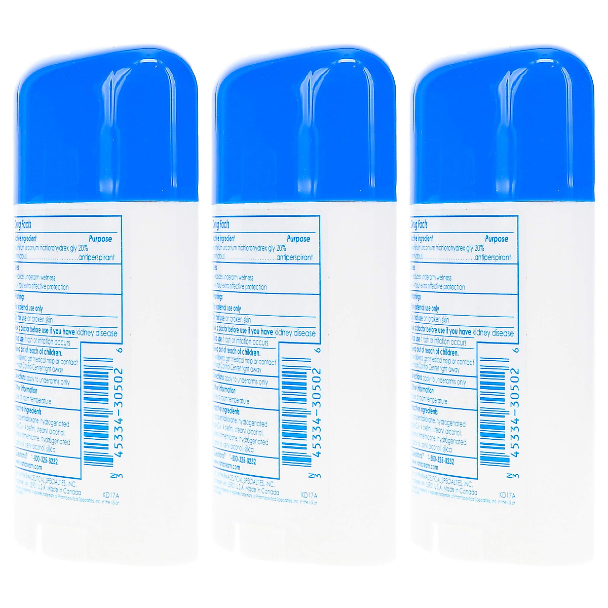 Vanicream Anti-Perspirant - Deodorant Clinical Strength For Sensitive Skin, 2.25 Oz Pack of 3