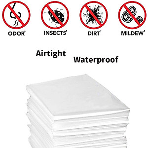 SunHorde Hanging Space Bags Vacuum Storage Bags for Clothes, Dress, Winter Coats, 6 Pack 53.1x27.6 inch, Large Reusable Garment Protector