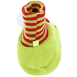 The Grinch Socktop Slipper for Toddlers, Holiday Slipper Sock with 3D Santa Hat, Green, Toddler Size 9/10