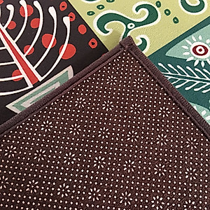 Carvapet 2 Piece Non-Slip Kitchen Mat Runner Rug Set Doormat Vintage Design Baroque Style (20"x59"+20"x31")