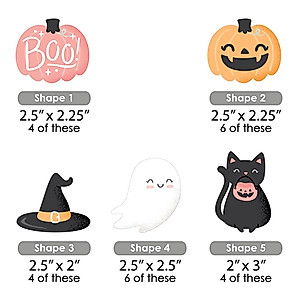 Big Dot of Happiness Pastel Halloween - DIY Shaped Pink Pumpkin Party Cut-Outs - 24 Count