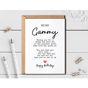 To My Gammy - Gammy Birthday Card - Gammy Is The Greatest Gifts In My Life - Birthday Card For Gammy - Gift For Gammy Card- Christmas Gifts For Gammy