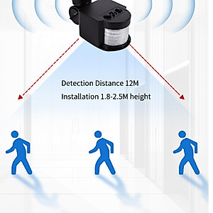 LED Security Light, Motion Sensor LED Outdoor 90~250V 180 Degree Security Infrared PIR Motion Sensor Detector Wall Light Switch