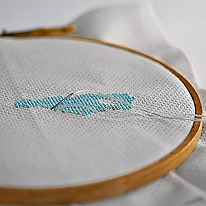 Caydo 39 by 25.6 Inch Aida Cloth 14 Count Classic Reserve Aida Fabric Big Size Cross Stitch Fabric for Embroidery Craft and Needlework（Gray）