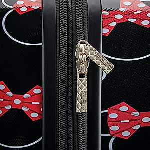 American Tourister Disney Hardside Luggage with Spinner Wheels, Black,White,Red/Minnie Mouse Head Bow, Carry-On 21-Inch