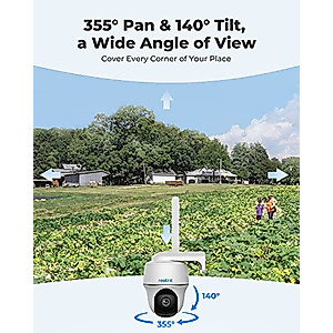 REOLINK Pan Tilt 4G LTE Cellular Security Camera Outdoor Wireless Go PT Plus, 2K HD Night Vision, 2-Way Talk, Smart PIR Motion Detection, No WiFi, No Wires