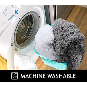 HOMORE Soft Fluffy Blanket Fuzzy Sherpa Plush Cozy Faux Fur Throw Blankets for Bed Couch Sofa Chair Decorative, 50''x60'' White