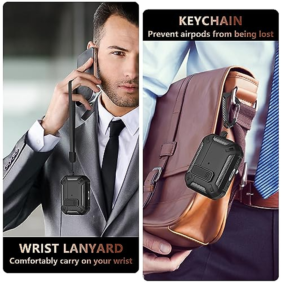 Polislime Airpods Pro 2nd Generation Case Cover,with Cleaner kit & 3 Pairs Replacement Ear Tips (/S/M/L),Military Armor Hard Shell Protective with Lock for Apple AirPods Pro 2nd Charging Case-Black