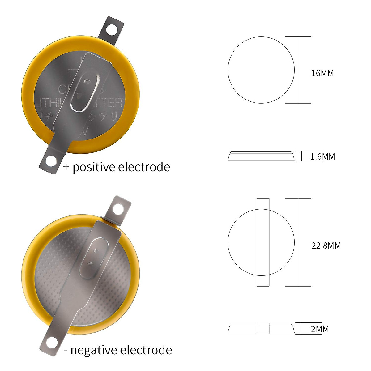 12 Pack CR1616 Battery, CR1616 3V Button Cell Lithium Battery with Solder Tabs for for Pokemon, Gameboy Color, GameBoy Advance Game Battery Replacement
