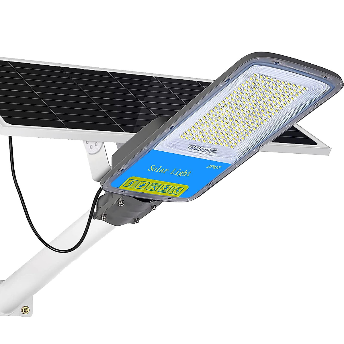 1800W Solar Street Light, 235000 Lumens Dusk to Dawn Solar Outdoor Lights Remote Control Waterproof IP67 6500K Security Solar Flood Light for Yard, Garage, Garden