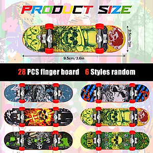 Zhanmai 28 Pcs Valentines Day Cards with 28 Pcs Collectible Fingerboards, Valentine Party Favor Greeting Card Mini Skateboards Novelty Toys and Amusements for School Classroom Exchange Prize Gift
