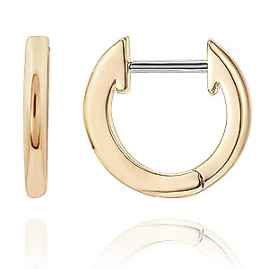 PAVOI 14K Yellow Gold Plated Cuff Earrings Huggie Stud | Small Hoop Earrings for Women
