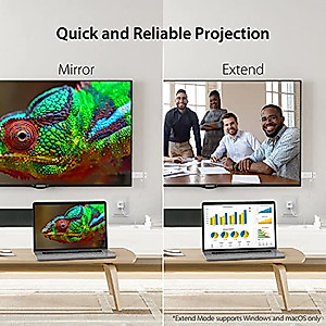 j5create ScreenCast 4K Wireless Adapter Screen Cast from Mobile Phone, Tablet, or Laptop Support for AirPlay, Miracast & Chromecast Mirror Extend for Windows & macOS Wireless Screen Display (JVAW76)