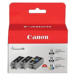Canon LK-72 Battery Pack, Compatibile to The TR150 Mobile Printer & PGI-35/CLI-36 2 Black and 1 Color Value Pack Compatible to iP100, iP110