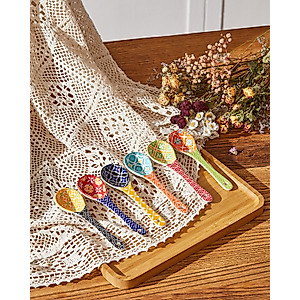 Metahom Ceramic Small Serving Spoons, Colorful Soup Spoons Set for Cereal, Soups, Stews, Ramen, Dishwasher & Microwave Safe, Cute Porcelain Spoons, Set of 6