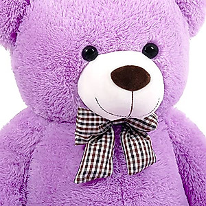 SNOWOLF 1.2M Giant Teddy Bear Plush Toy 4ft Big Cuddly Stuffed Animals Doll Gift for Valentines Kids Girlfriend (Purple, 47 in/120cm)