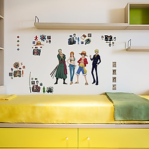 RoomMates RMK5438SCS One Piece Straw Hat Crew Wall Decal, Brown