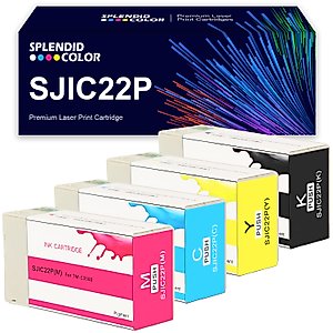 SPLENDIDCOLOR TM-3500 Ink Remanufactured SJIC22P Ink Cartridge Replacement for SJIC22P Ink Cartridges Kit Replacement for TM-C3500 TMC3500 Colorworks C3500 C3510 C3520 Printer.