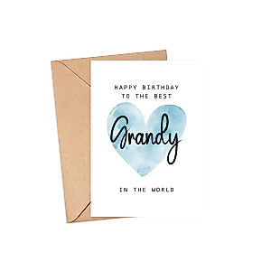 MoltDesigns Happy Birthday To The Best Grandy In The World Card - Grandy Birthday Card - Grandy Card - Father's Day Gift - Happy Birthday Card