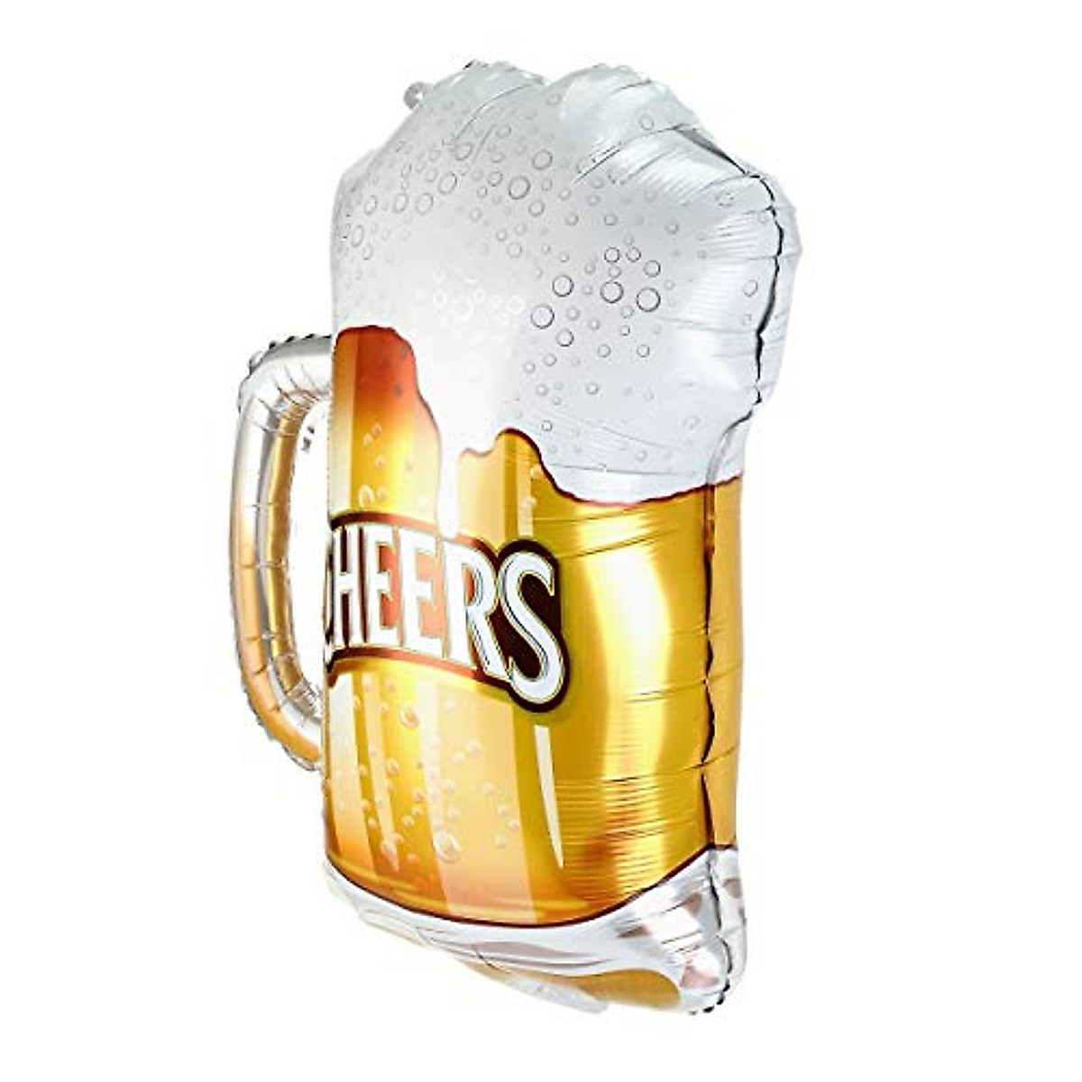 BinaryABC Beer Mug Cheers Foil Balloons,Valentine Wedding Birthday Party Decorations,2Pcs
