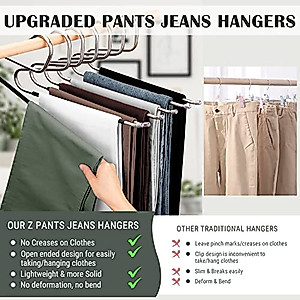 DOIOWN Open Ended Pants Hangers, Stainless Steel Pants Jean Hangers 8mm Thick, Multifunctional Non-Slip Hangers for Heavy Pants, Jeans, Trousers, Scarf, Space-Saving Clothes Hangers for Women and Men
