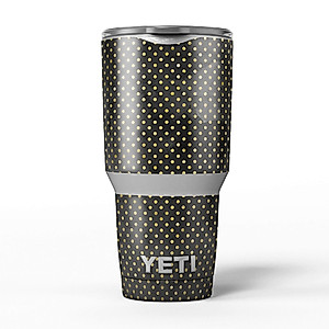 Design Skinz Black and Gold Watercolor Polka Dots V2 - Skin Decal Vinyl Wrap Kit Compatible with The Yeti Rambler Cooler Tumbler Cups