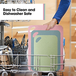 Flexible Cutting Board Plastic Set - Kitchen Essentials Cutting Mats, Plastic Cutting Boards Set of 3, Color Coded Chopping Placemats, Dishwasher safe, Non-slip