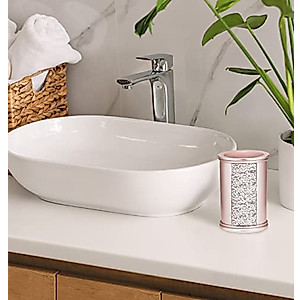 Popular Bath Sinatra Modern Bath Tumbler Modern Classic Contemporary Decorative Beautiful Designs Bathroom Decor for Home Luxury Bath, Blush