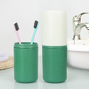 Hooqict Travel Toothbrush Case Portable Toothbrush Carrier Case Plastic Toothbrush Storage Case Cover Toothbrush Cup Container for Travelling, Camping, Bathroom, Home, School