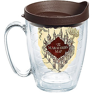 Tervis Harry Potter-the Marauder's Map Insulated Tumbler with Wrap and Brown Lid, 16 oz Mug, Clear