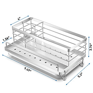 Cisily Sponge Holder, Caddy Organizer, Sink Accessories with Drip Tray, Rustproof and Non-slip, Kitchen Essentials for New Home