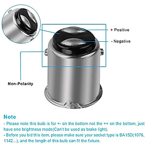 HRYSPN 5W Ba15d LED Light Bulb 12V 24V Daylight White 6000K 35W Equivalent, Double Connect SBC Bayonet LED Replacement Lamp for Interior RV Camper Lighting (Pack of 2)