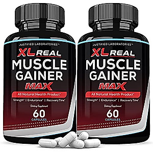 (2 Pack) XL Real Muscle Gainer Max 1600MG All Natural Advanced Men's Heath Formula 120 Capsules