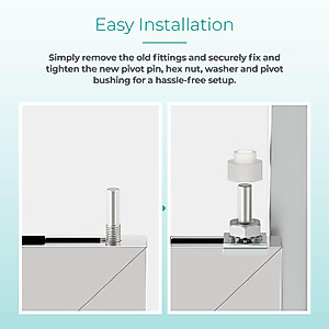 Shuisen Shower Door Pivot Pin Kit with Pivot Bushing for Pivot Shower Door,Shower Door Repair Kit #SDPP01#SPB12 for Framed Swing Shower Doors,Shower Door Replacement Parts, Shower Door Pivot Hinge Kit