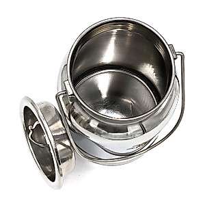 15 Qt Milk Can Tote, Stainless Steel with Lid and Handle 4 Gallon