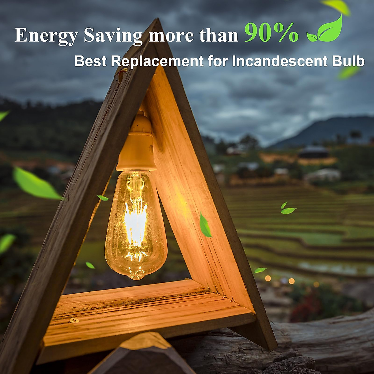 DiCUNO ST64 Edison LED Bulb 60W, Warm White 2700K, 6W LED Edison Bulb, Vintage Filament Light Bulbs for Decoration, 800LM, Non-Dimmable, Clear Glass, 80+ CRI, Pack of 6