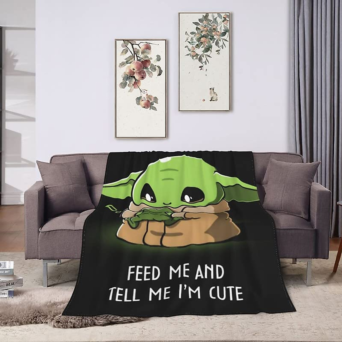 Bed Throws Blanket Ultra-Soft Micro Fleece Blanket Throw All Seasons for Kids Adults  Warm Throw Blanket for Nap (50in×40in)