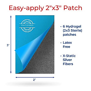 SilverSeal Burn and Wound Dressing, Hydrogel Pads with X-Static Silver, Soothing, Moist & Protective for Burns, Cuts & Wounds, 2" x 3" Sterile Dressings, 6 Count