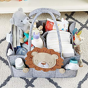 Baby Aspen Lion Diaper Caddy Changing Table Organizer, Orange, One Size